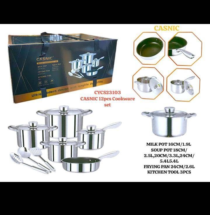 12PCS COOKWARE SET - طقم طبخ 12قطع