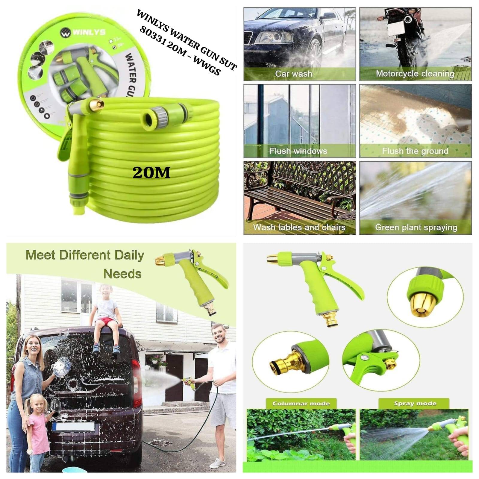 20M WATER GUN SUT - مسدس غسيل مع هوز 20 متر